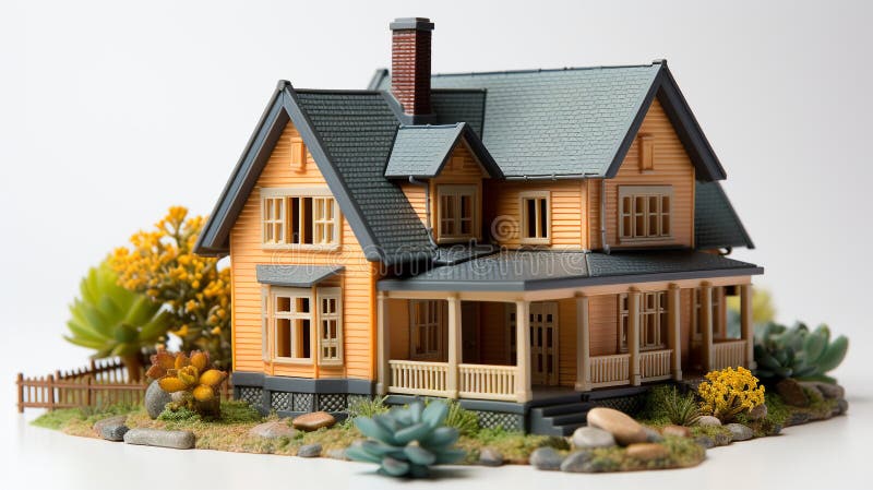 Real Estate Agent Shows a House Model To Customer at Table in Office ...