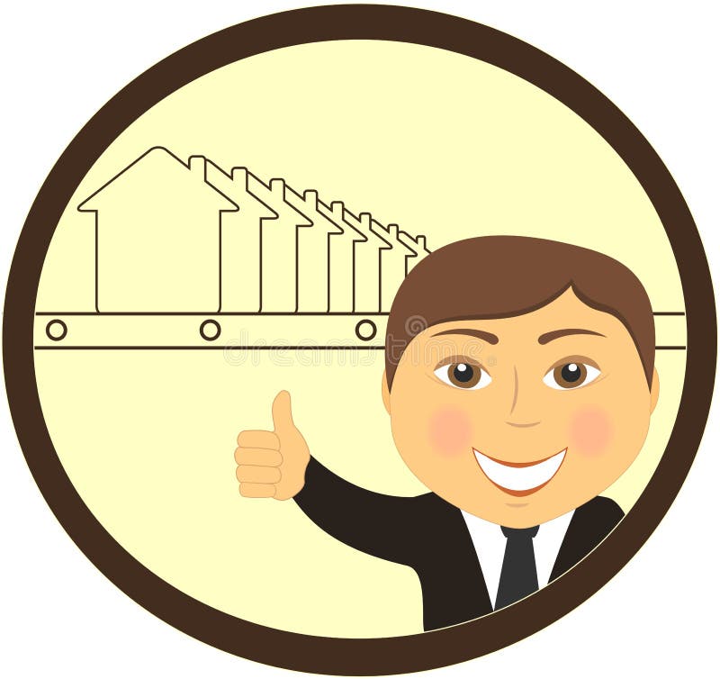 Real Estate Agent Smile and Showing Thumb Up Stock Vector ...