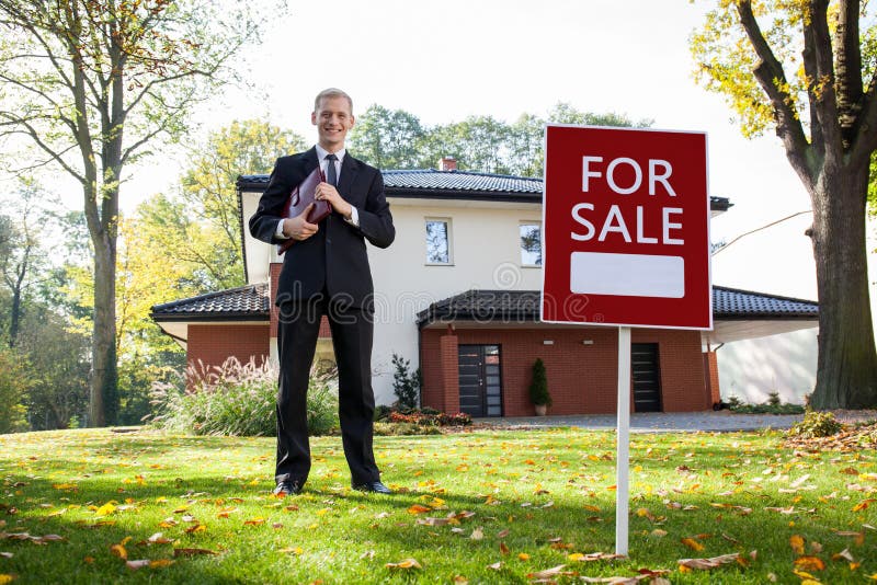 Real estate agent in work stock image. Image of real - 47064363