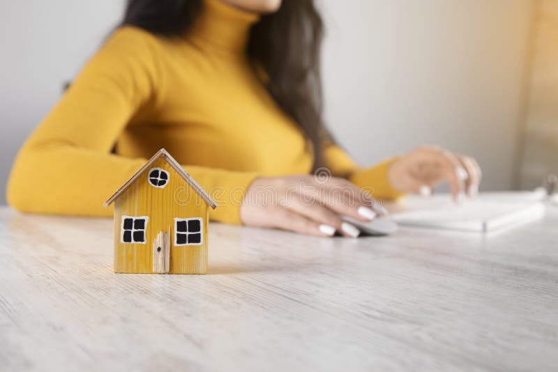 Real Estate Agent Working at the Table Stock Image - Image of woman ...