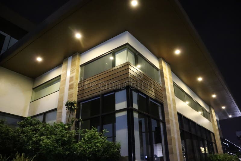 Real Estate Architectural Building Night Shot Stock Image - Image of ...