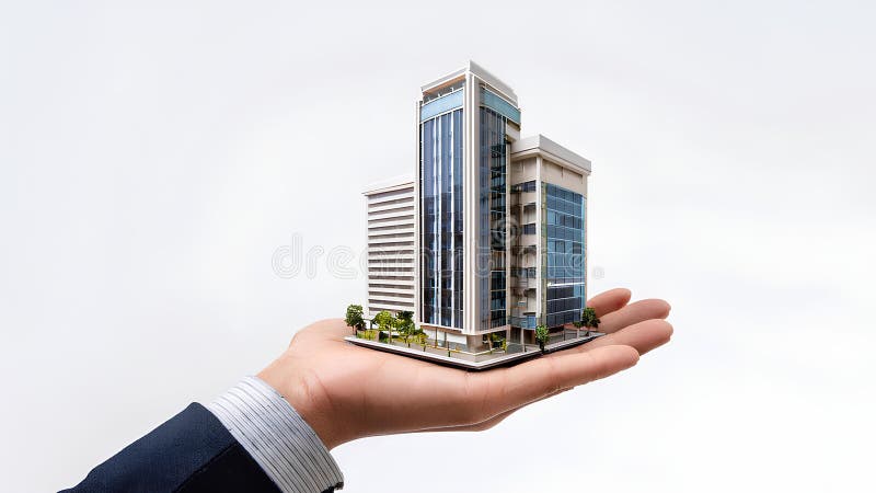 Real Estate Architectural Project, Building Model in Architect Hand ...