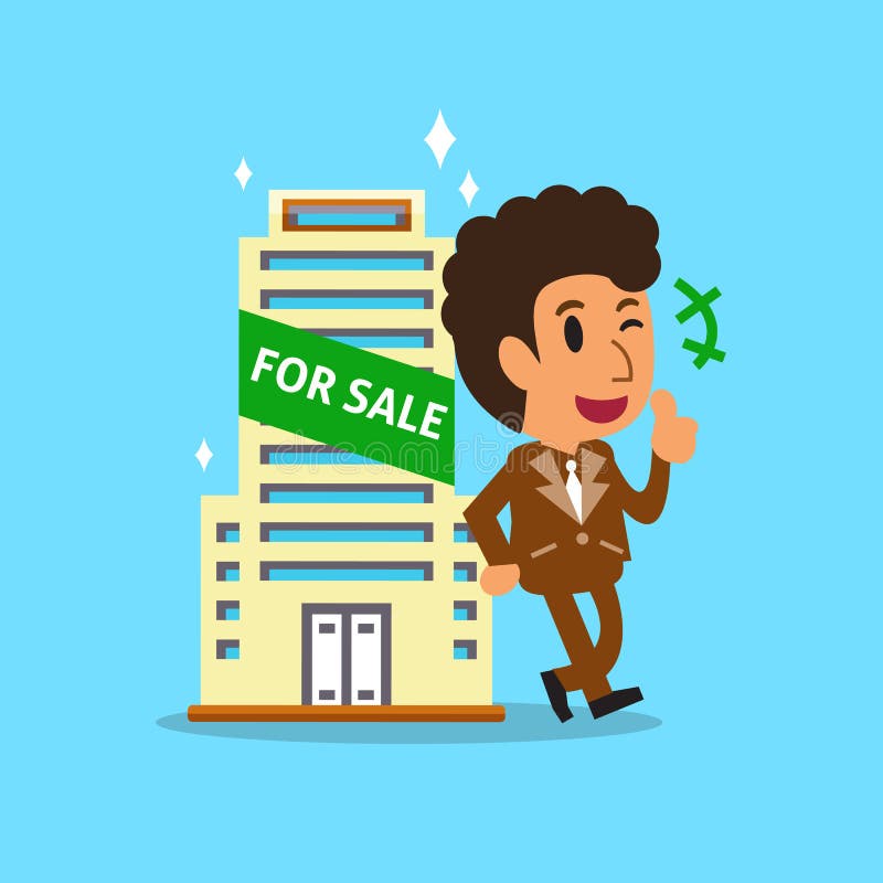 Real Estate Broker Agent and Building for Sale Stock Vector ...