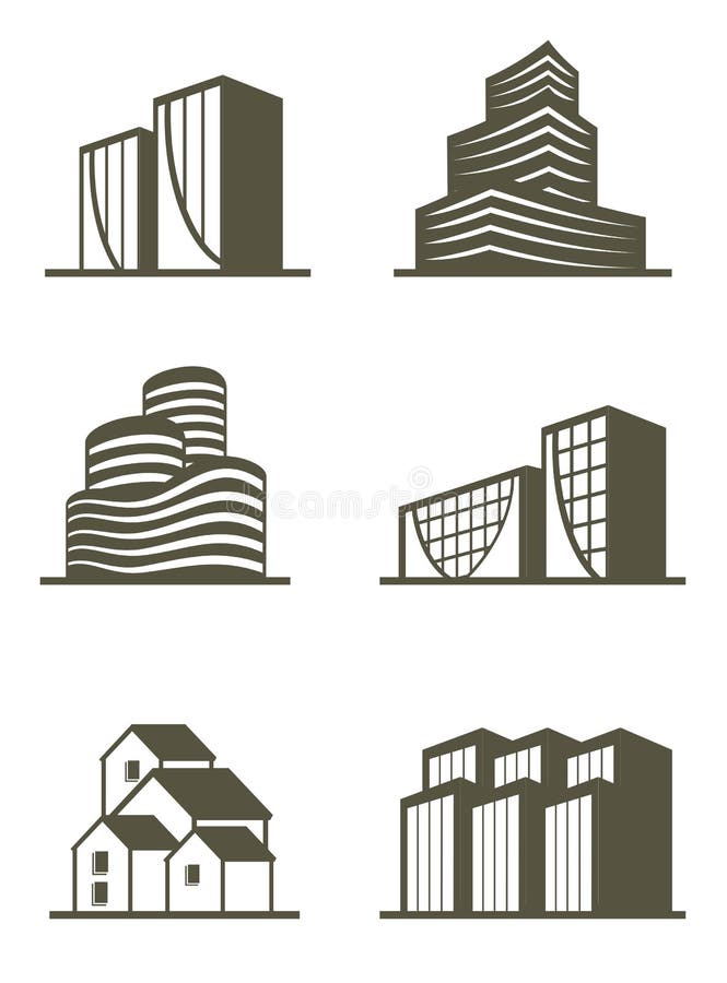 Real estate building icons stock illustration. Illustration of real ...