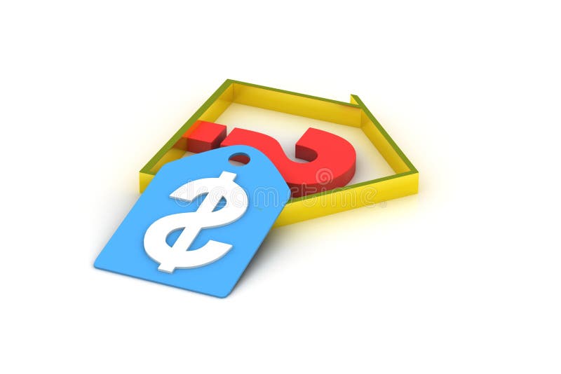 Real Estate Business with Question Mark and Dollar Sign Stock ...
