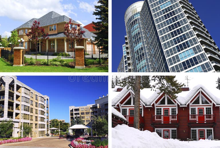 Real estate collage stock photo. Image of building, hotel - 10176168