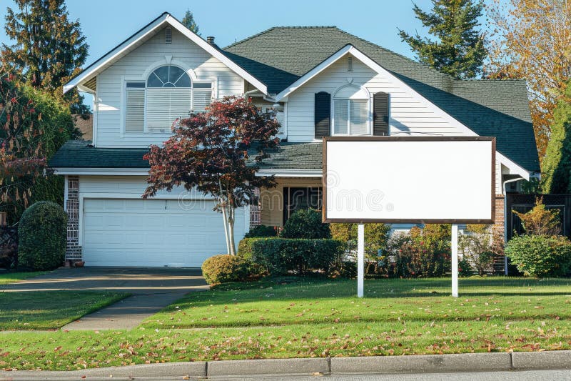 Real Estate Concept. Empty Sign Board for Rent House Stock Photo ...