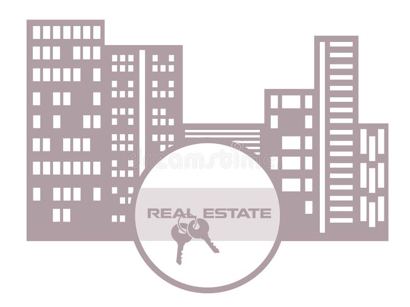 Real Estate Concept with a House and Key Stock Vector - Illustration of ...