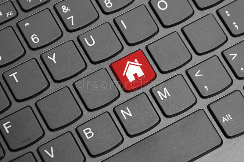Home button on keyboard stock image. Image of investment - 159415419