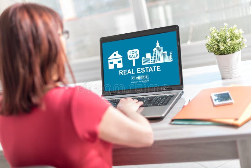 Real Estate Concept on a Laptop Screen Stock Photo - Image of ownership ...