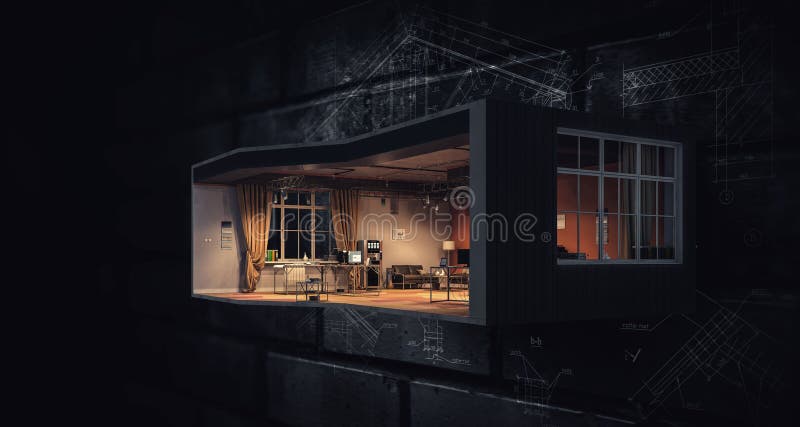 Real Estate Concept . Mixed Media Stock Image - Image of interior, plan ...