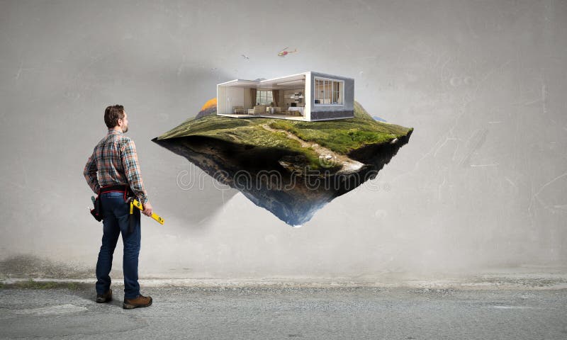 Real Estate Concept . Mixed Media Stock Photo - Image of model, flying ...