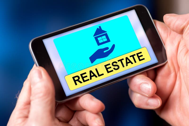 Real Estate Concept on a Smartphone Stock Photo - Image of mobile ...