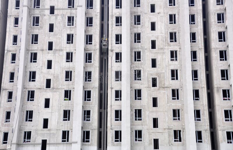 Real Estate Construction Site of Rough Building Under Construction with ...