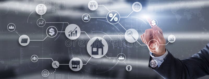 Real Estate 3D Icons Concept. Property Management Stock Illustration ...