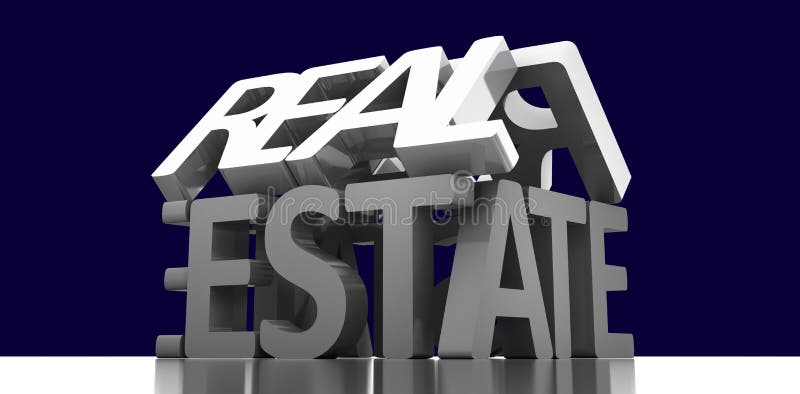 Real estate 3d rendering stock illustration. Illustration of estate ...