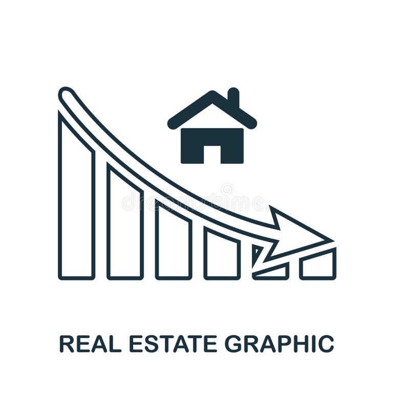 Real Estate Decrease Graphic Icon. Mobile App, Printing, Web Site Icon. Simple Element Sing ...
