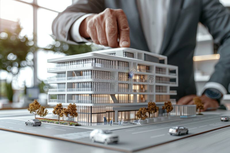 Real Estate Developers and Architects Team Working on Scale Model for ...