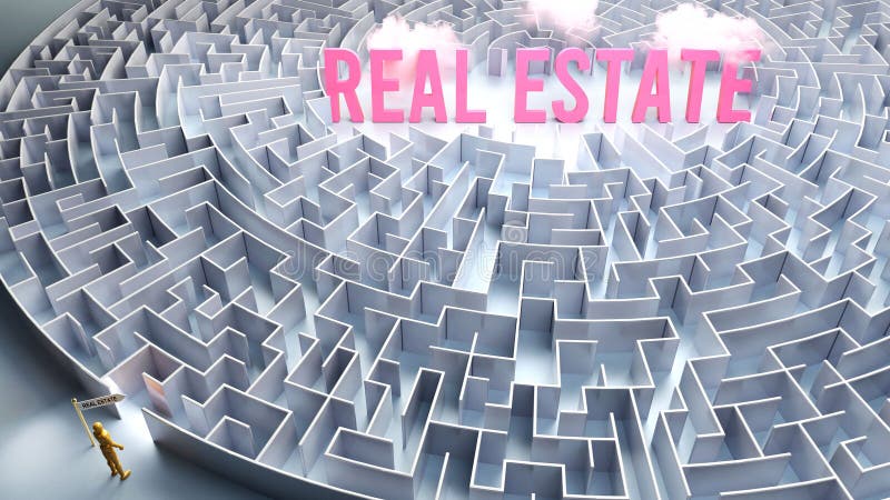 Real Estate and a Difficult Path To Reach it Stock Illustration ...