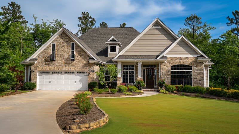 Real Estate Exterior Front House . Generative Ai Stock Illustration ...