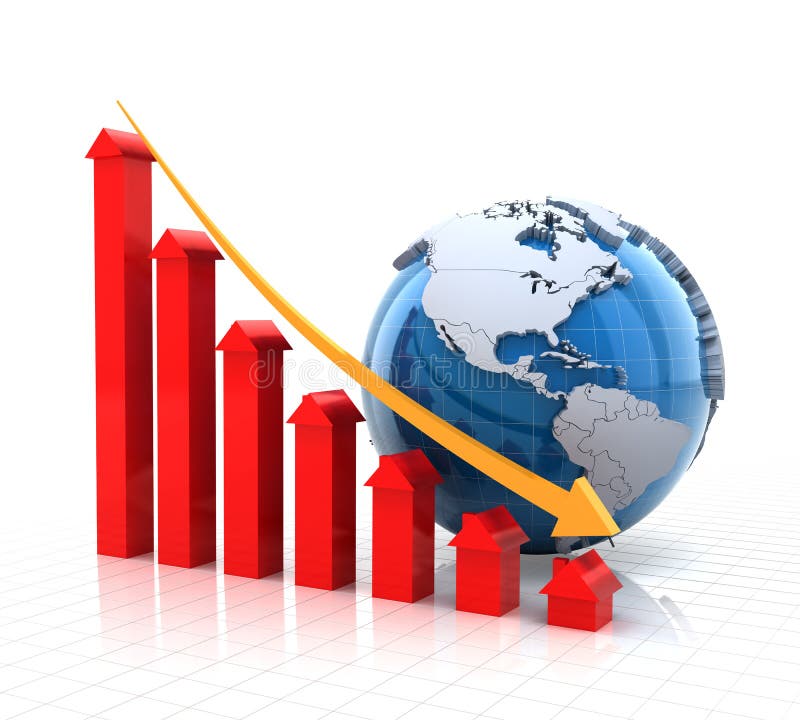 Falling chart flat icon stock vector. Illustration of icon - 117428714