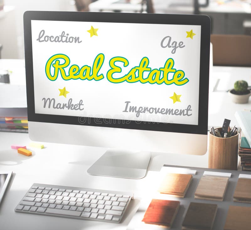 Real Estate Fancy Font Concept Stock Image - Image of fancy, desktop ...