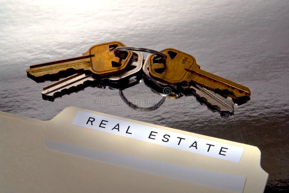 Real Estate File Folder and House Keys Stock Photo - Image of desk ...