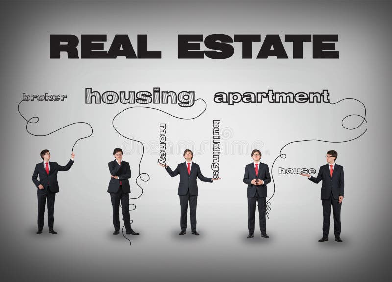 Realtor Drawing Real Estate Concept Stock Photo - Image of businessman ...