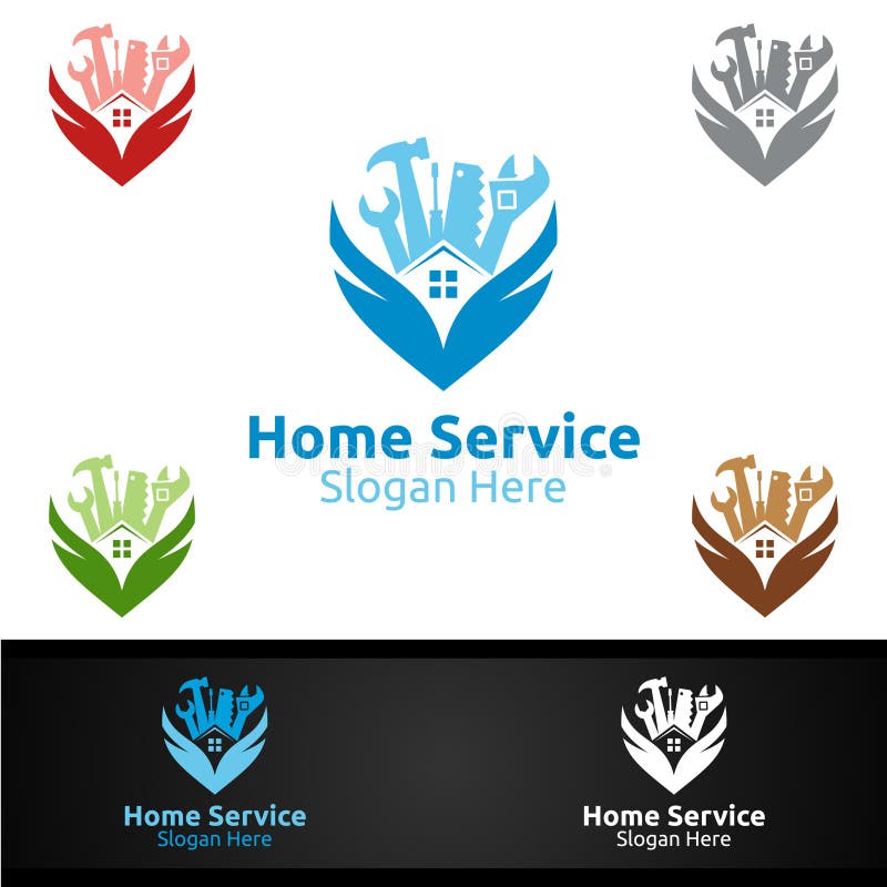 Real Estate and Fix Home Repair Services Logo Stock Vector ...