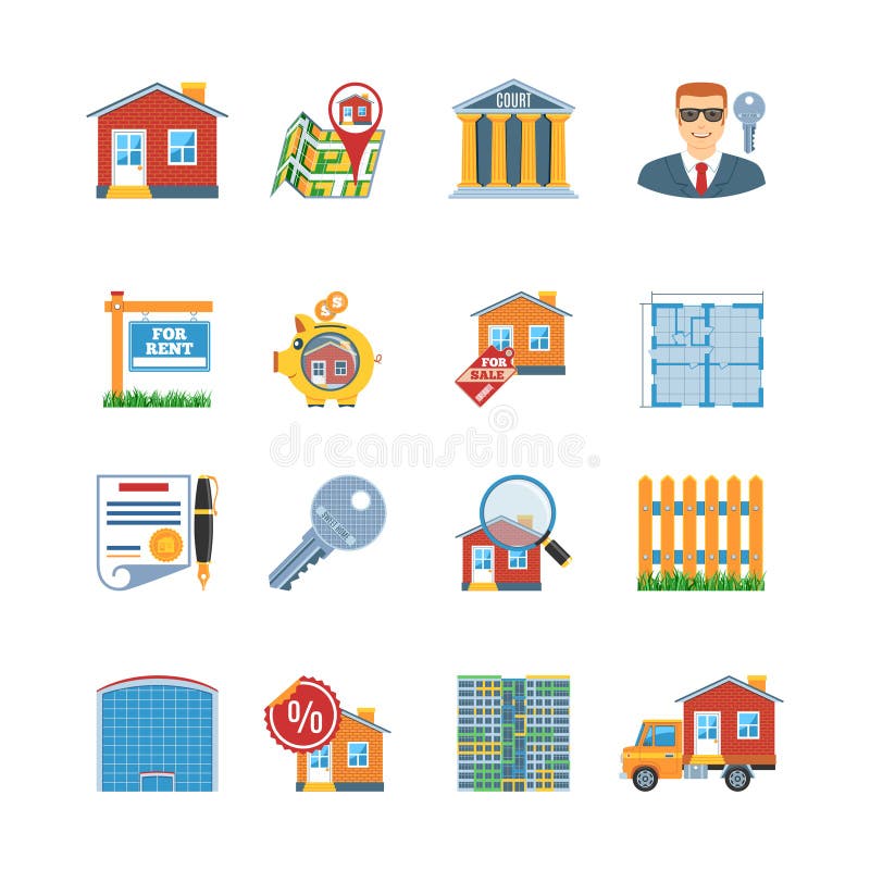 Real Estate Management Icons Stock Illustrations – 1,689 Real Estate ...