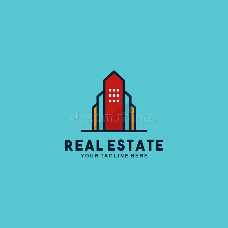 Real Estate Logo Design Vector Template with Negative Space Concept ...