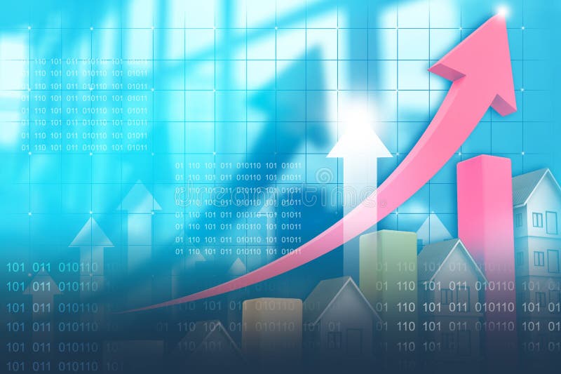 Real estate growth chart stock illustration. Illustration of real ...