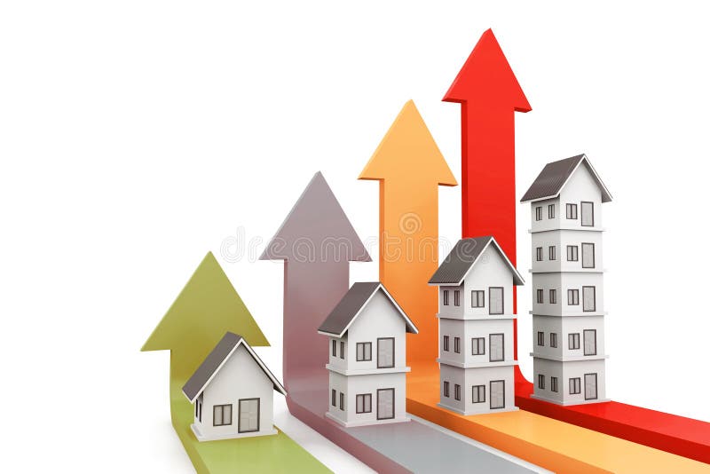 Real estate growth chart stock illustration. Illustration of comparison ...
