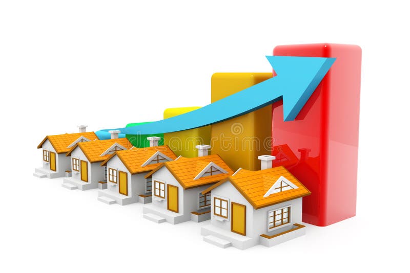 Real estate growth chart stock illustration. Illustration of arrow ...
