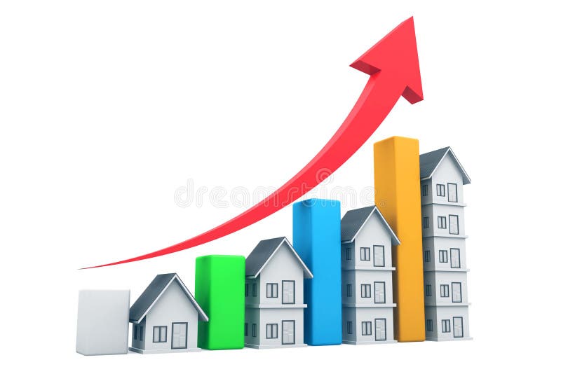 Real estate growth chart stock illustration. Illustration of agency ...