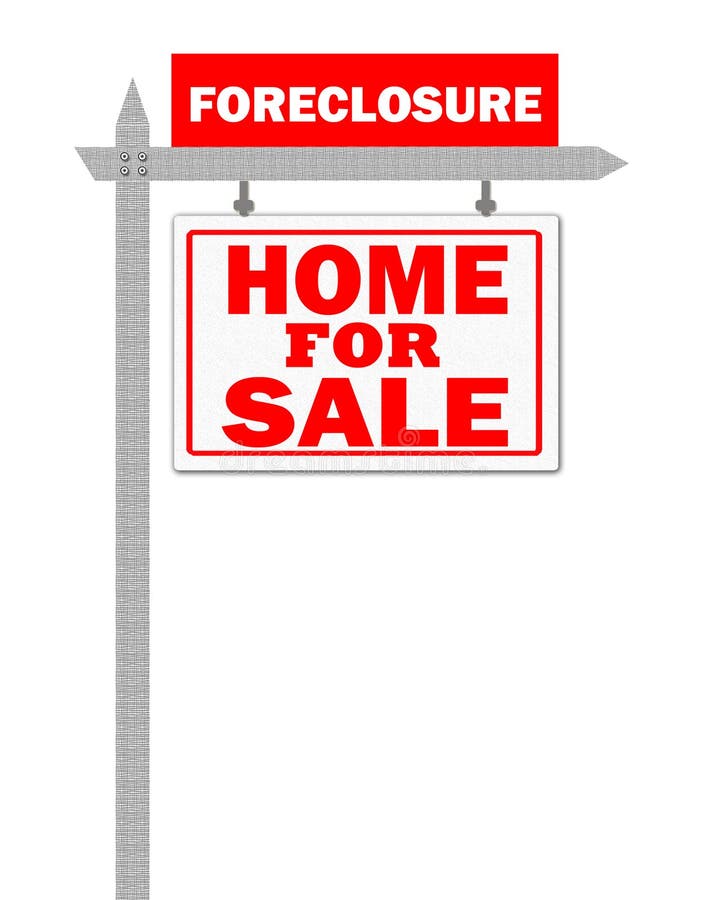 Home Foreclosure Sign in Front of House Stock Illustration ...