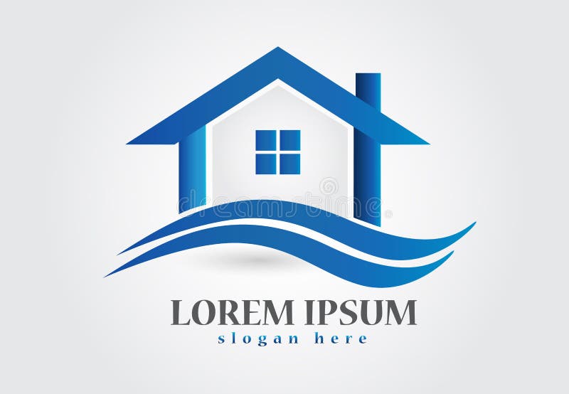 Blue Real Estate House Logo Stock Vector - Illustration of family ...