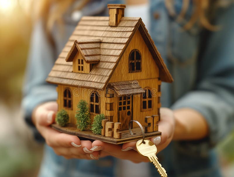 Real Estate, House Model and Keys, Hands with House and Key, Real ...