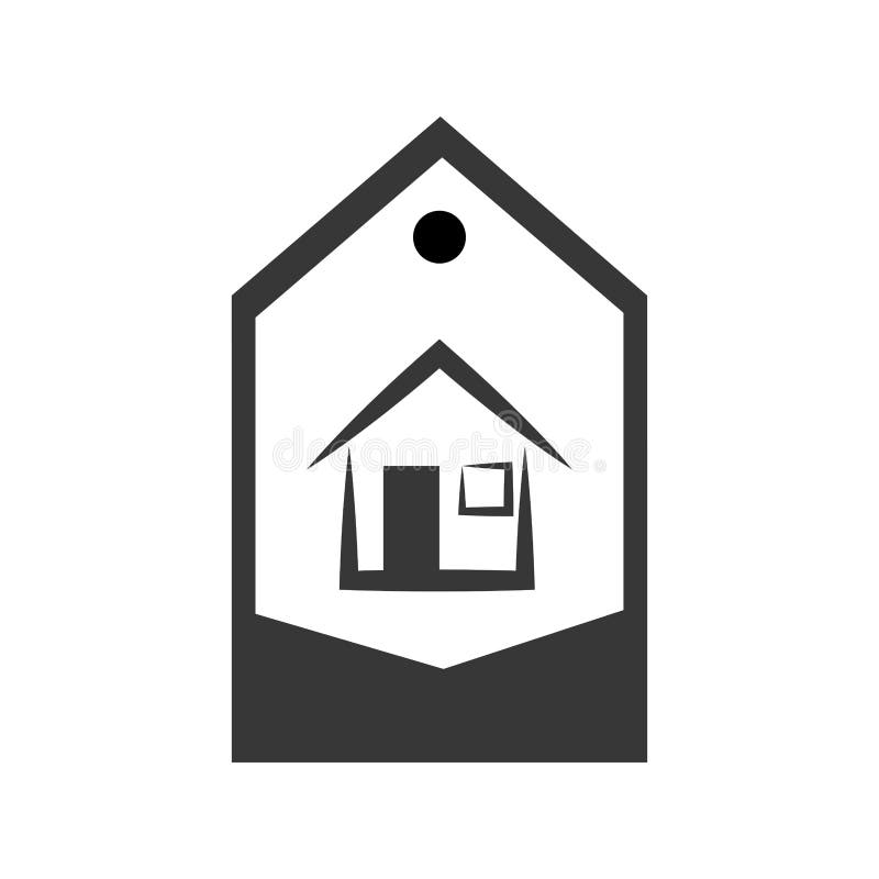 Real estate house in tag stock vector. Illustration of property - 81936728