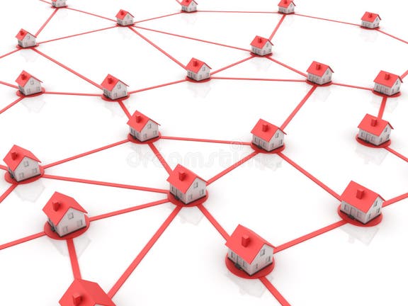 Real Estate Houses Network Stock Illustrations – 577 Real Estate Houses ...