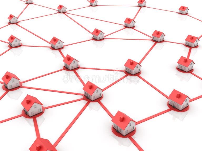 Real Estate Houses Network Stock Illustrations – 585 Real Estate Houses ...