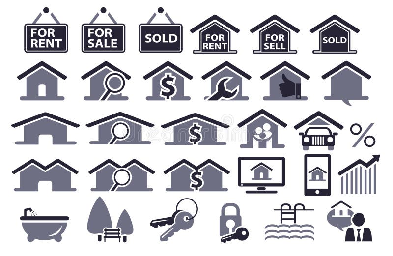 30 real estate icon stock illustration. Illustration of financial ...