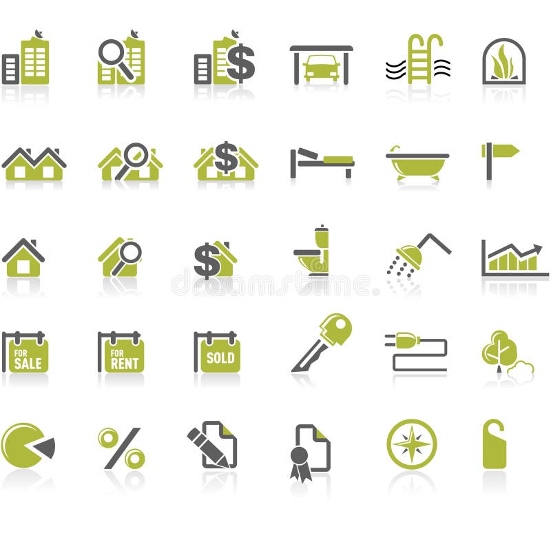 Real Estate icon set stock vector. Illustration of icons - 4164662