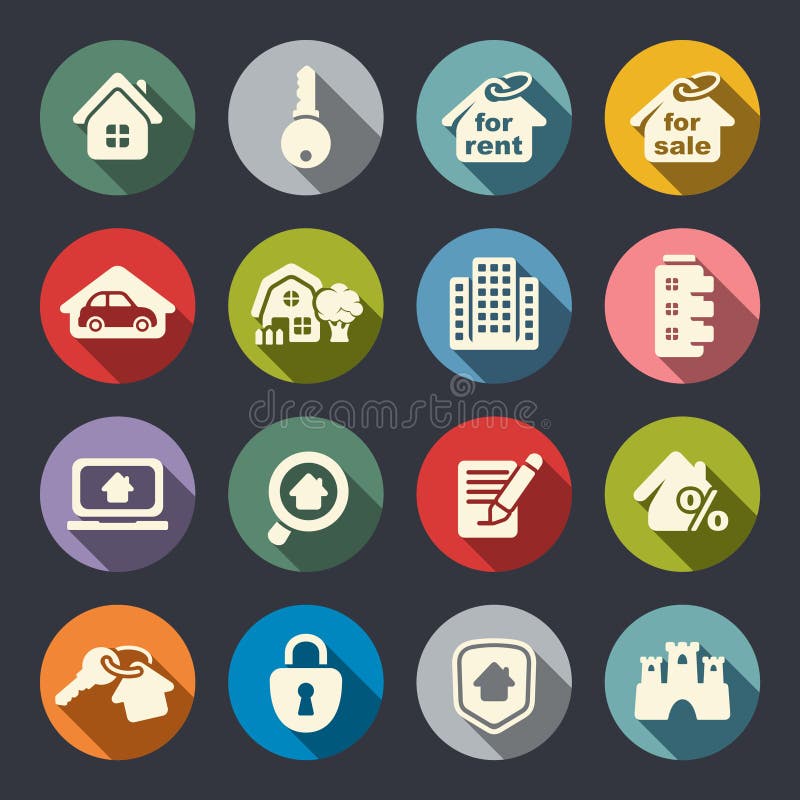 Real Estate Icon Set. Vector Illustration Stock Illustration ...