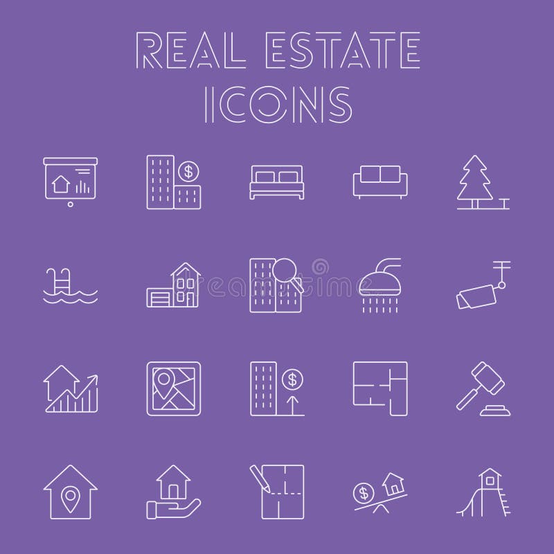 Real Estate icon set stock vector. Illustration of icons - 4164662