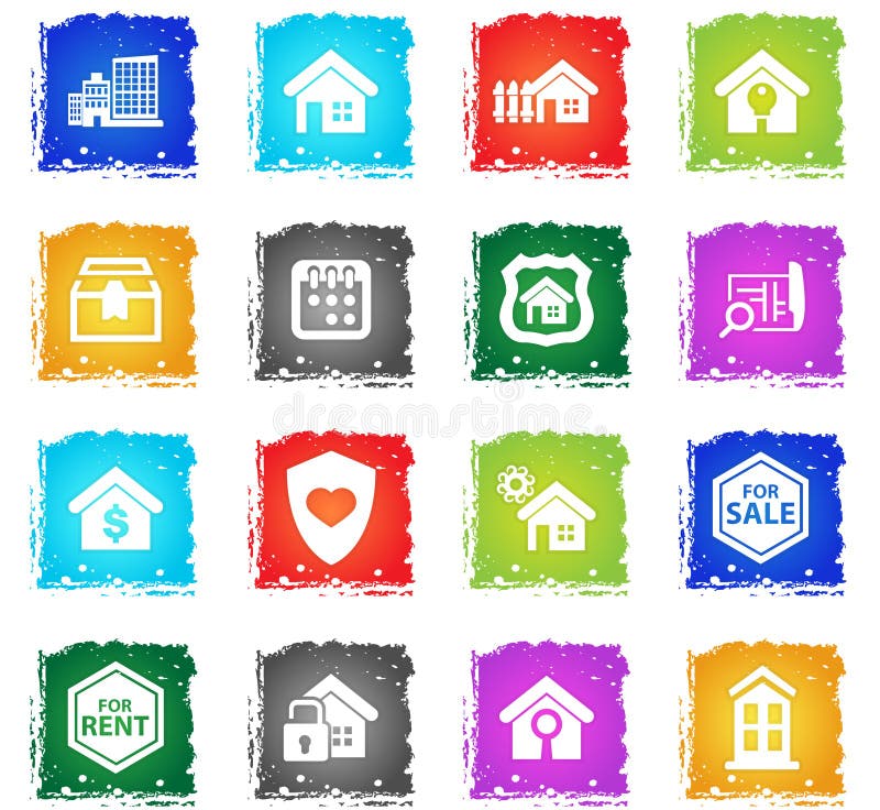 Real estate icon set stock illustration. Illustration of lock - 88194242