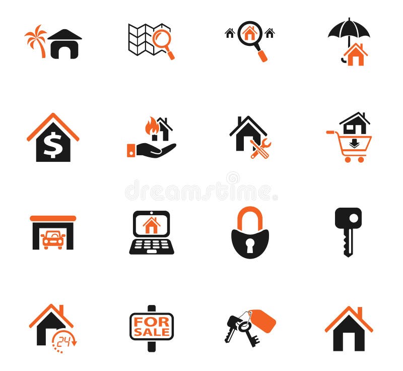 Real estate icon set stock illustration. Illustration of purchase ...