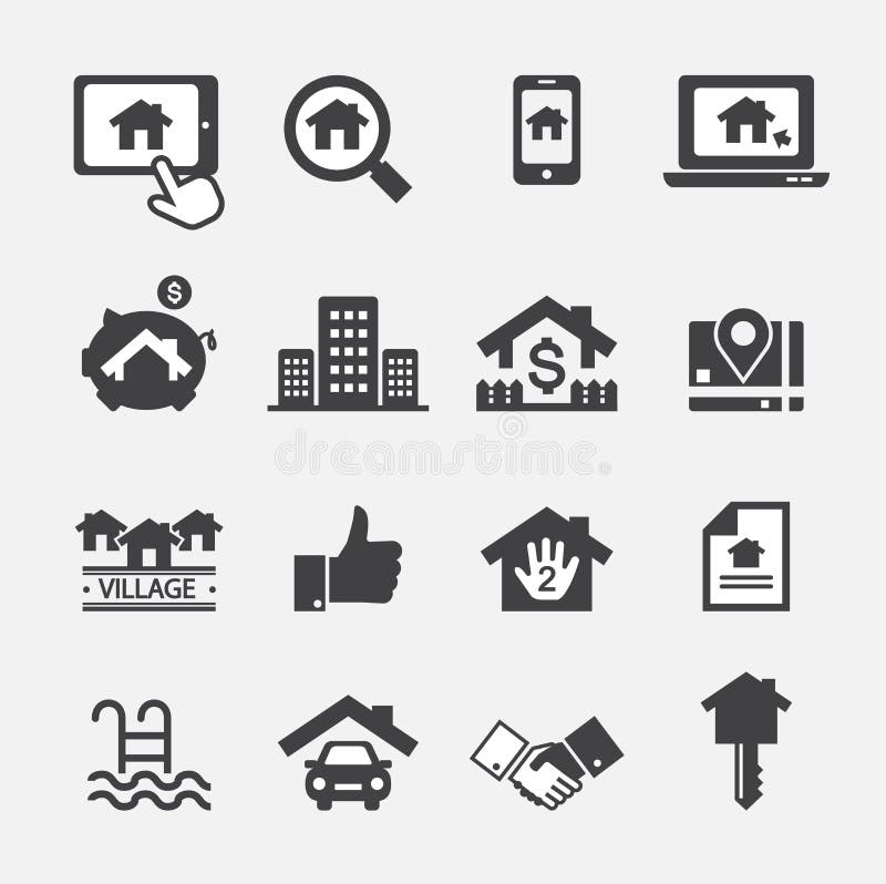 Web icons : Real Estate 2 stock illustration. Illustration of live ...