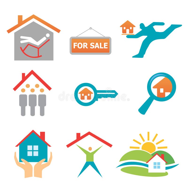 Real_estate_icons stock vector. Illustration of property - 19631023