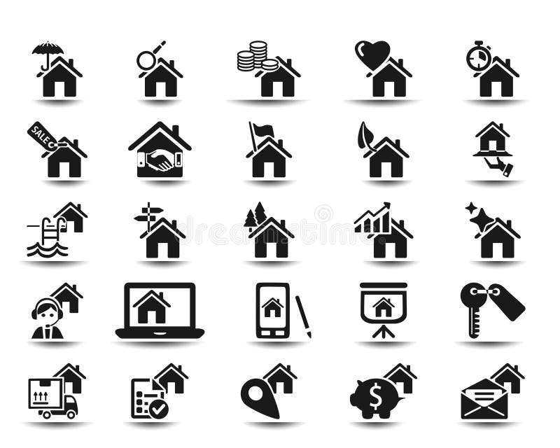 Basic - Real estate icons stock vector. Illustration of city - 22267804